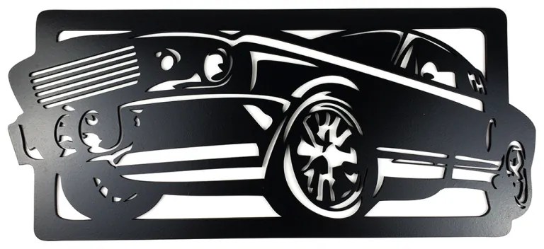 Dřevěná dekorace Ford Mustang černá