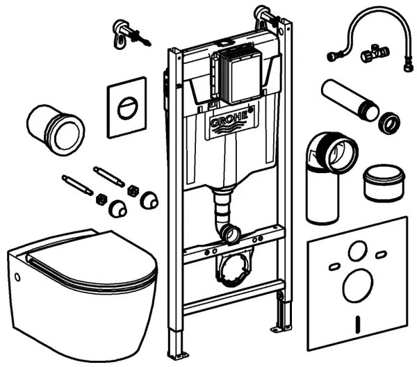 GROHE 103843SH00 - Sada 5 v 1 SOLIDO COMPACT 1,13 m keramika/bílá