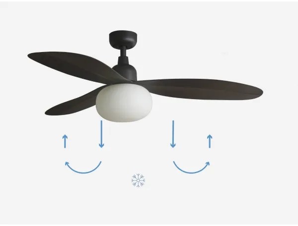 FARO 34301-11L - Str. ventilátor PALMA 1xE27/15W/230V hnědá pr. 129 cm IP44 + DO