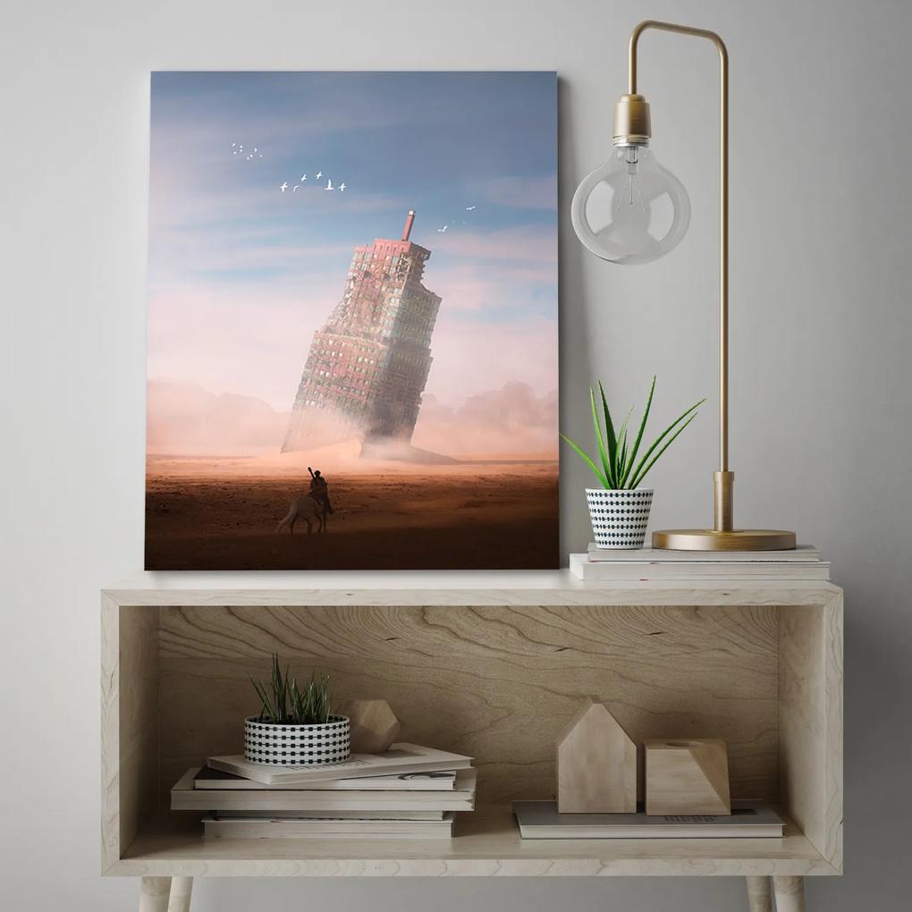 Gario Obraz na plátně Pouštní rytíř Stavební ptáci Kůň Abstrakce - Bryantama Art Rozměry: 40 x 60 cm