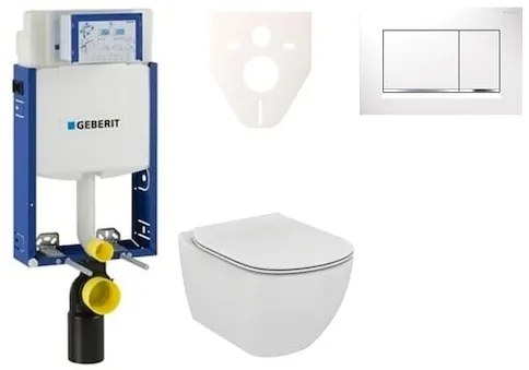 Cenově zvýhodněný závěsný WC set Geberit k zazdění + WC Ideal Standard Tesi 110.302.00.5NF5
