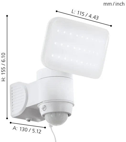 Eglo 98196 - LED Solární nástěnné svítidlo se senzorem CASABAS LED/3,7V IP44