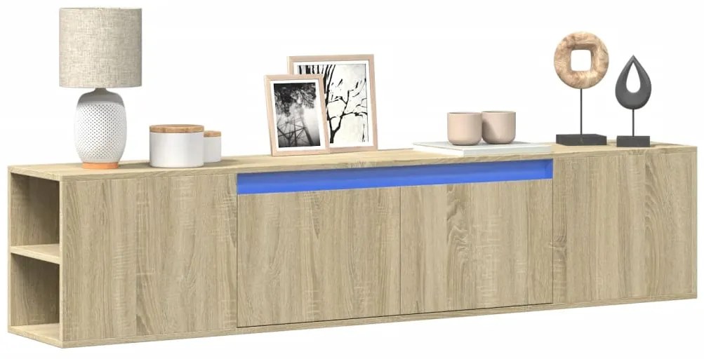 Nástěnná TV skříňka s LED dub sonoma 180 x 31 x 39,5 cm 3307956