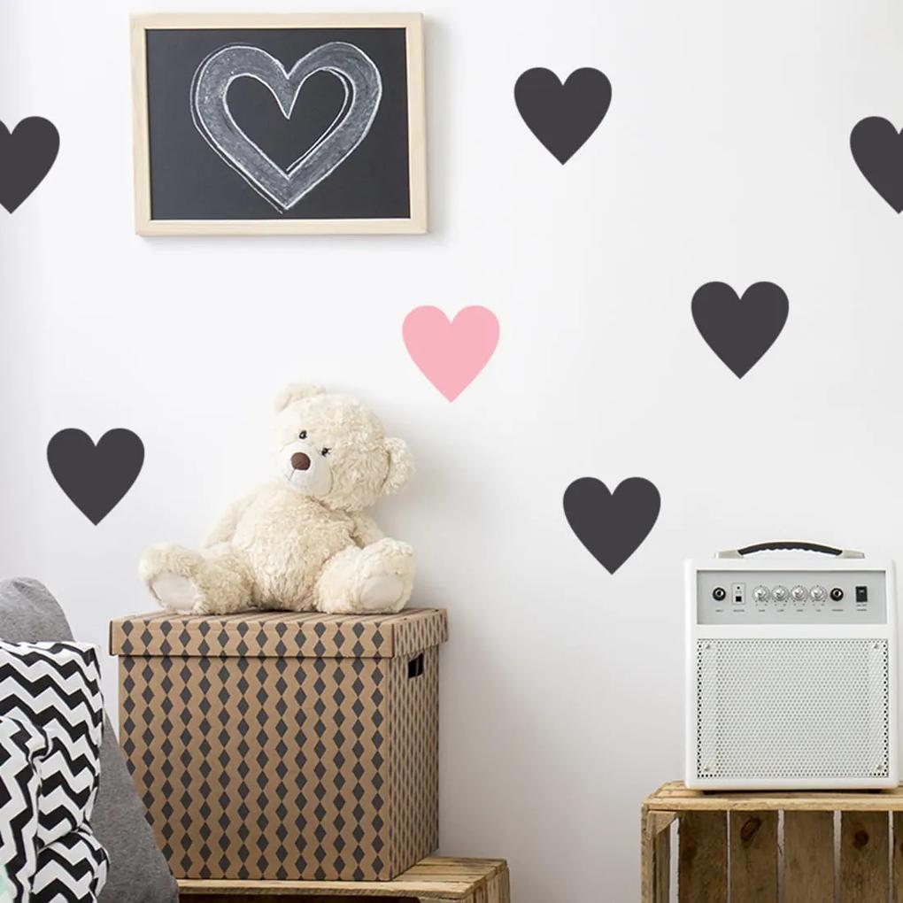 Pastelowe Love Nálepky na stěnu do dětského pokoje SRDCE Zvolte barvu: Béžová