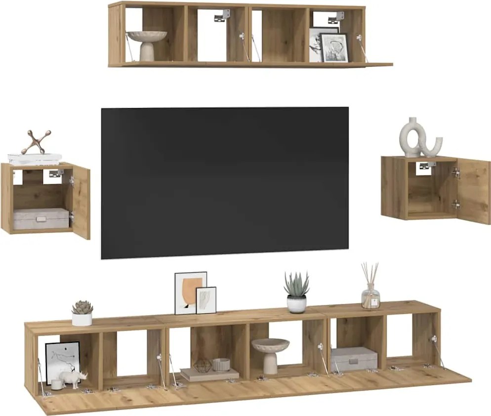 Sestava TV skříněk 7 ks Artisanový dub Kompozitní dřevo 3393410