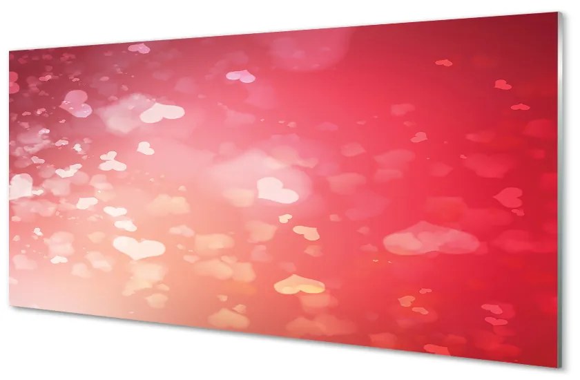 akrylový obraz Červené srdce pozadí 125x50 cm