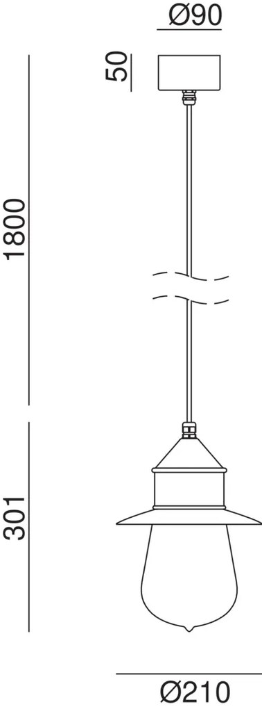 Il Fanale Designové závěsné svítidlo DROP s čepičkou