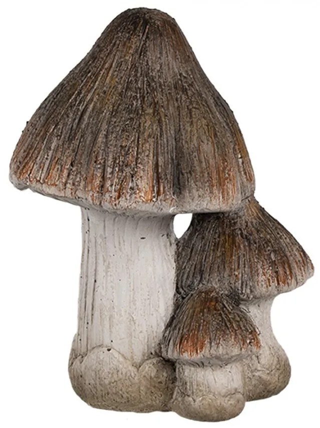 Béžovo-hnědá keramická dekorace houby Mushroom - 10*8*13 cm