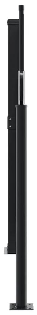 vidaXL Zatahovací boční markýza 140 x 1 200 cm [318063] Barva: Černá