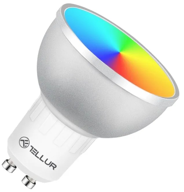 Tellur WiFi Smart LED RGB žárovka GU10, 5 W, čirá, teplá bílá