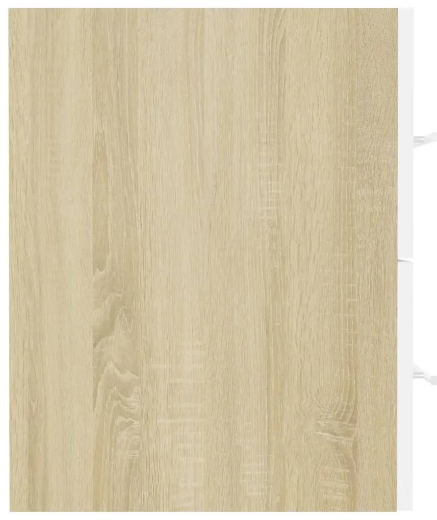 vidaXL 2dílná koupelnová sestava bílá a dub sonoma kompozitní dřevo