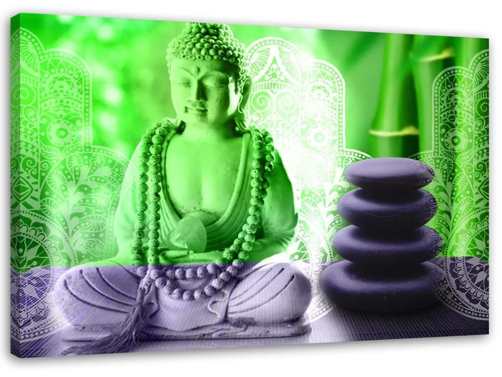 Obraz na plátně Lázně Buddha Green Zen Spa - 60x40 cm
