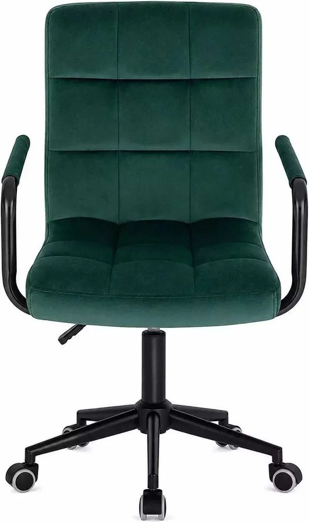 LuxuryForm DESIGN Otočná židle VERONA BLACK VELUR na černé podstavě s kolečky - zelená