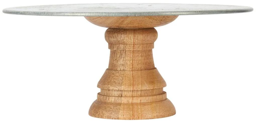 Kitchen Craft Dortový stojan Mango Wood, šedá barva, přírodní barva, dřevo, zinek