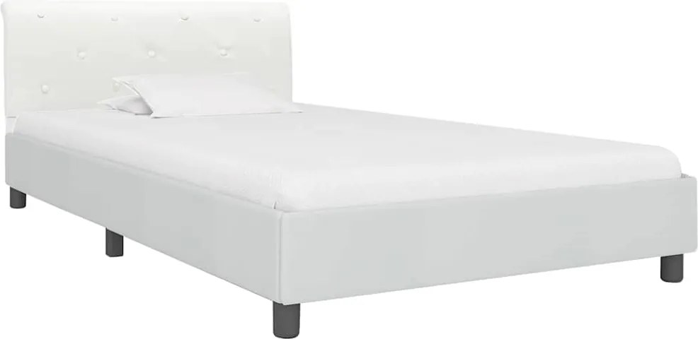 Rám postele bílý umělá kůže 90 x 200 cm 284870