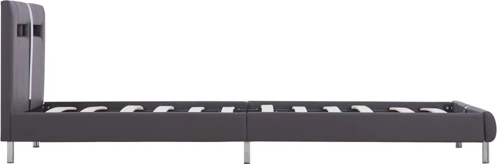 Rám postele s LED šedý umělá kůže 90 x 200 cm 280856