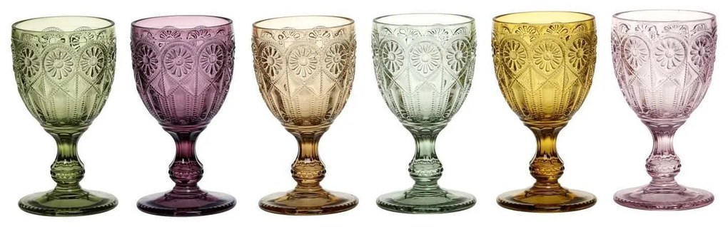 Sada 6ks barevných skleniček na víno Saint-Émilion zúžené - Ø8*15cm / 230ml