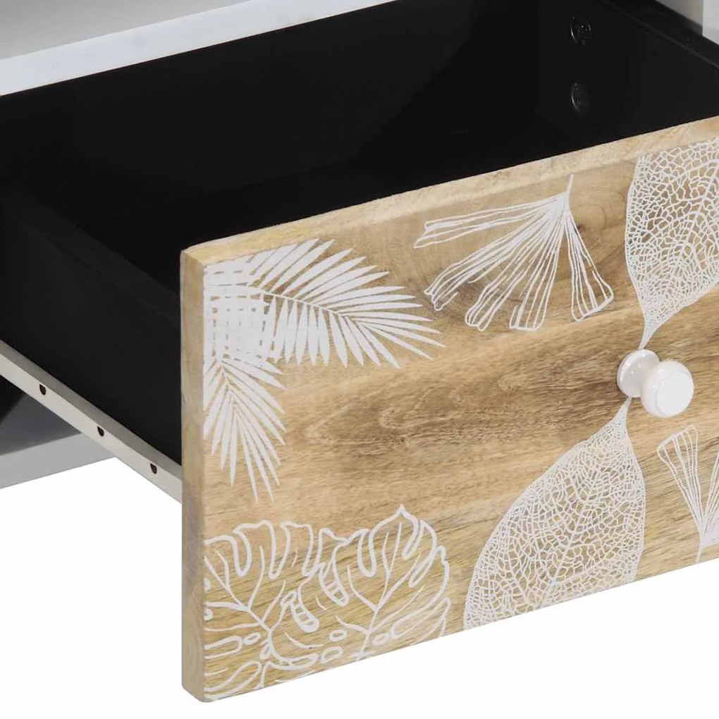 Tv Skříňka 100X33,5X46 Cm Masivní Mangovníkové Dřevo