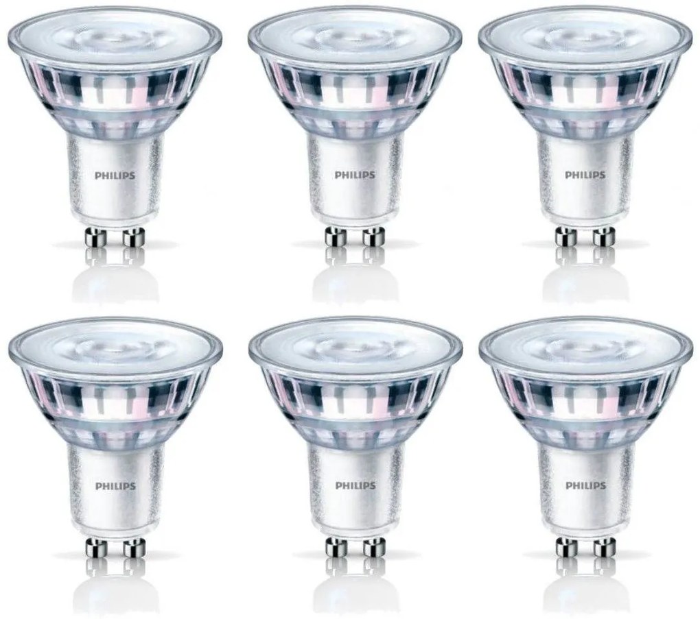 Philips 8718696586013 led sada filamentových žárovek 6x4,6w-50w | gu10 | 355lm | 2700k - set 6ks