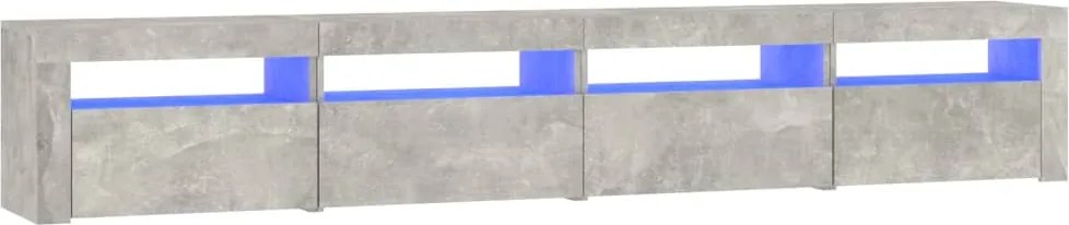 TV skříňka s LED osvětlením betonově šedá 240x35x40 cm 3152765
