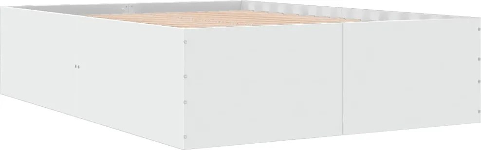 Rám postele bílý 135 x 190 cm kompozitní dřevo 3280944