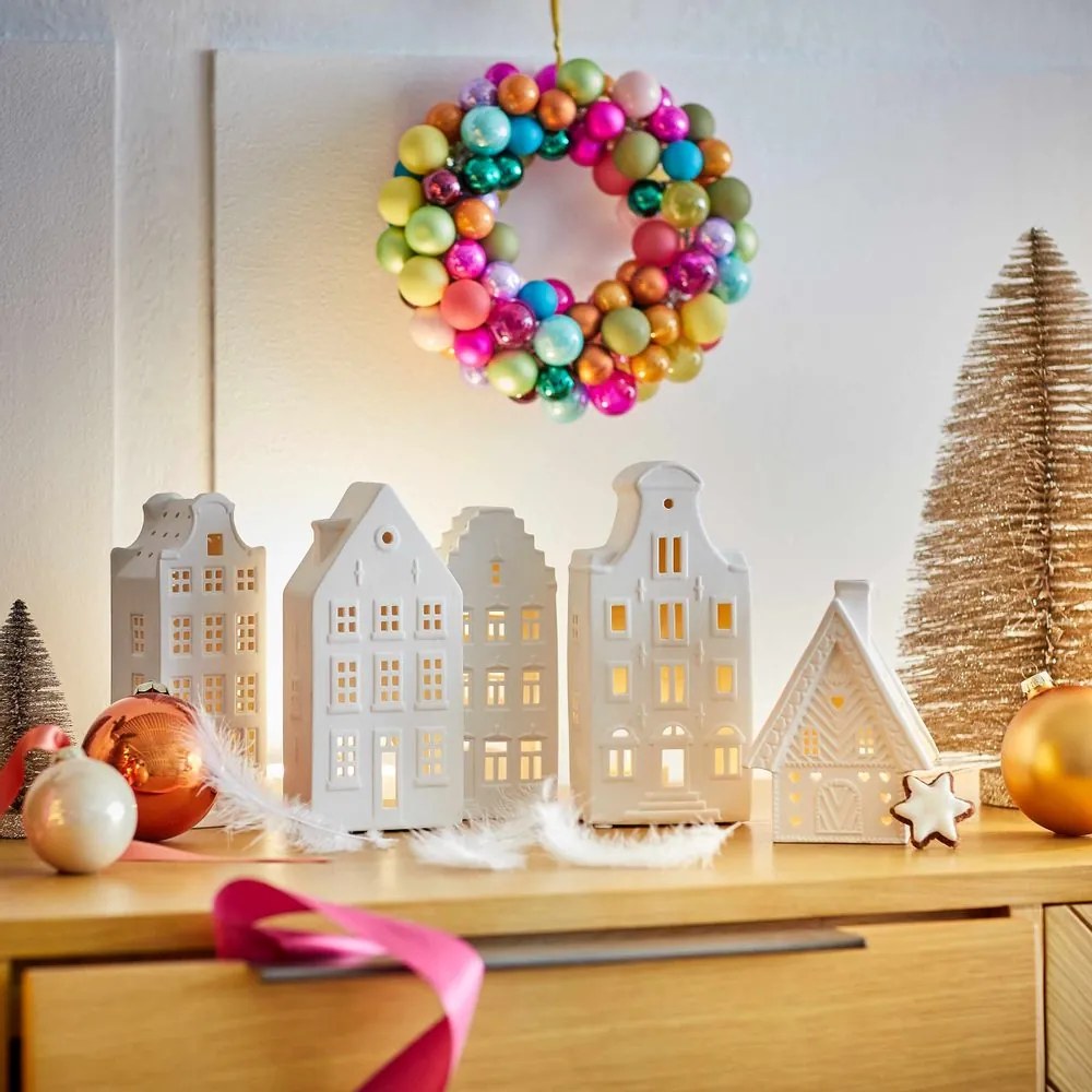 Butlers X-MAS Věnec ze skleněných vánočních koulí 25 cm