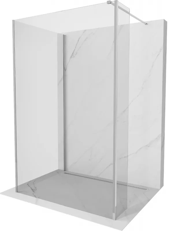 Mexen Kioto sprchová zástěna Walk-in 125 x 100 x 30 cm, transparentní, chrom - 800-125-100-221-01-00-030