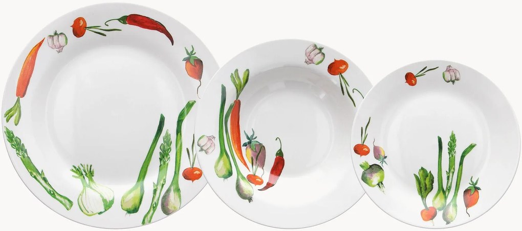 Sada porcelánového nádobí Atollo, pro 6 osob, 18 dílů