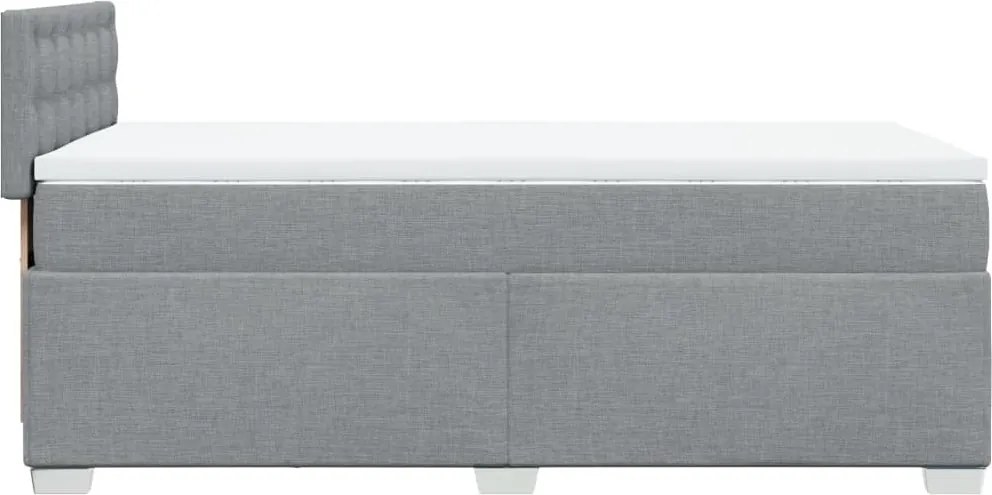 Box spring postel s matrací světle šedý 100 x 200 cm textil 3285813