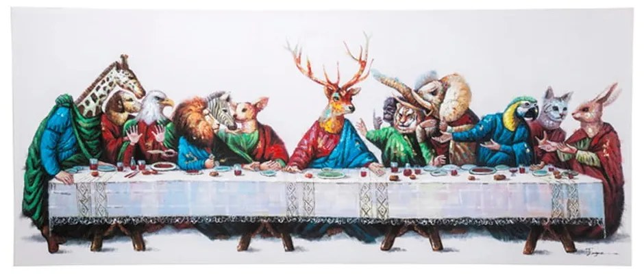 Obraz s ručně malovanými detaily kare Design, Last Supper,100 x 240cm