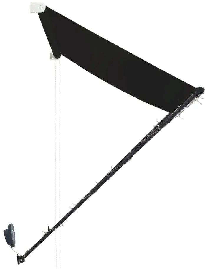 vidaXL Marketos Zatahovací markýza s LED světlem 350 x 150 cm antracitová