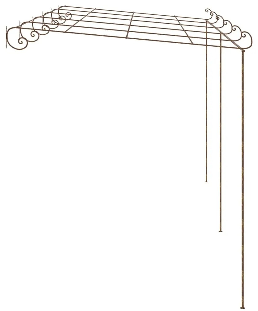 vidaXL Marketos Zahradní pergola hnědá s patinou 6 x 3 x 2,5 m železná