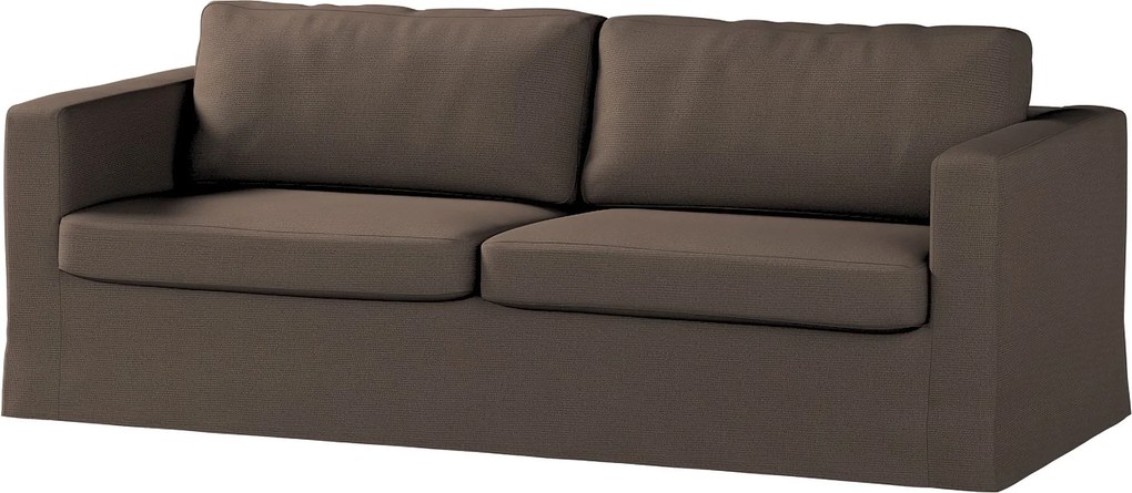 Potah na pohovku IKEA Karlstad 3-místná, nerozkládací, dlouhý barva hnědá látka pletený vzor