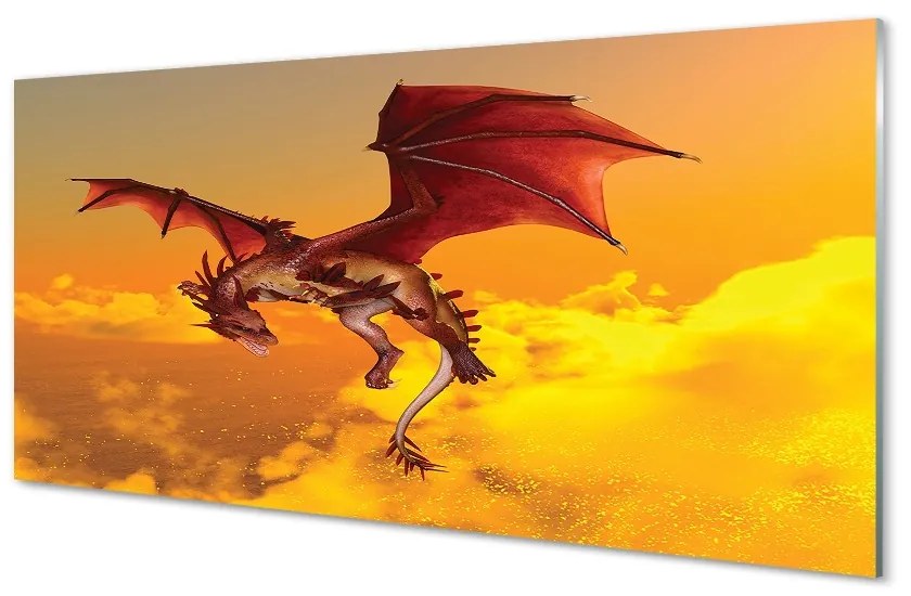Obraz na skle Zataženo oblohy drak 140x70 cm
