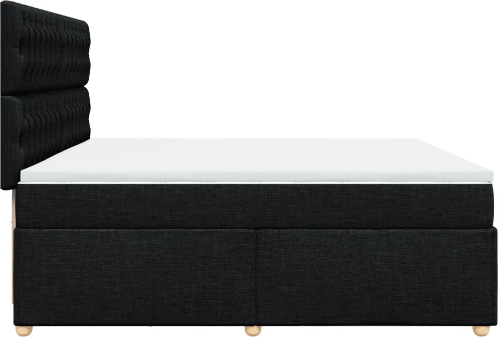 Box spring postel s matrací černá 200x200 cm textil 3291396