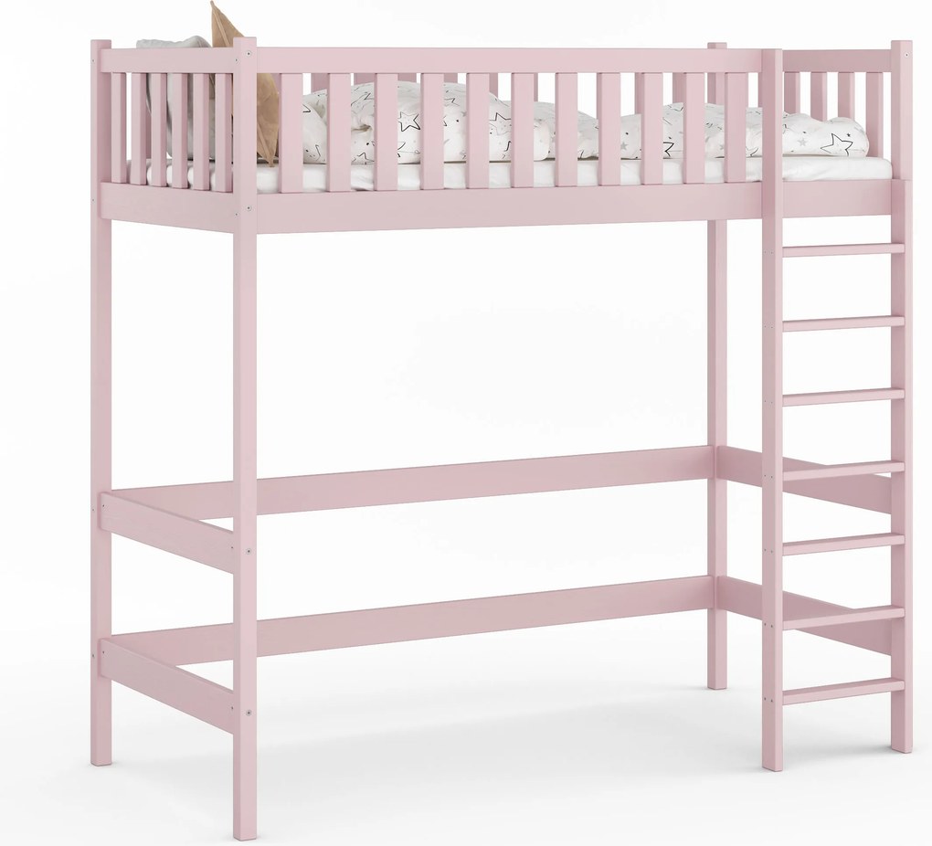 Rkids | Vyvýšená postel Rivo 100x210 Růžová