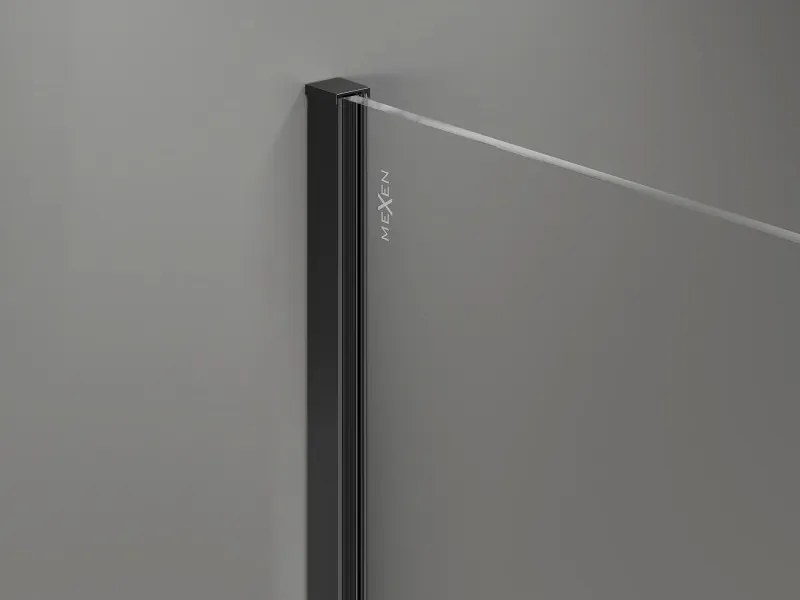 Mexen, Mexen Kioto-X sprchová stěna 90 x 200 cm, matná 10 mm, černá - 800-090-101-70-30-X