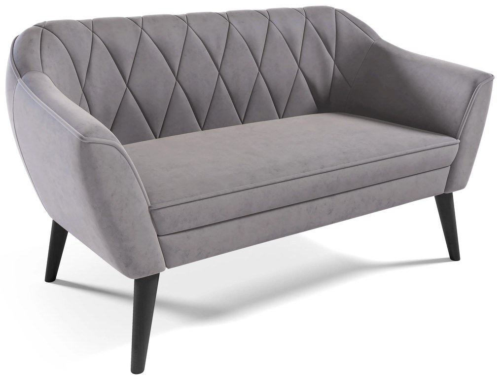 Eka Pohovka PRIME, 140 cm Látka Velutto: Černá (Velutto 20), Výběr nohou: Černé