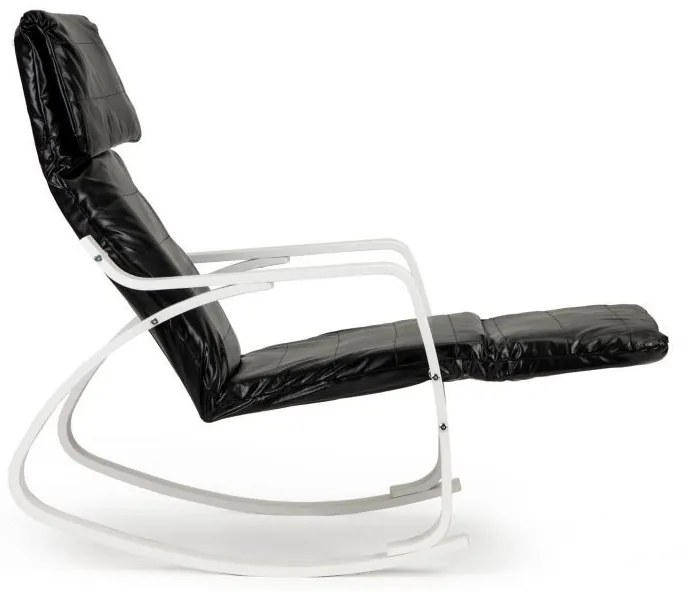 ModernHome Houpací křeslo černá/bílá, TXRC-04 WHITE/BLACK