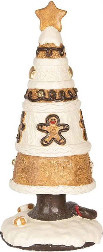 Béžová dekorace stromek s perníčky Christmas Tree - Ø 24*51 cm