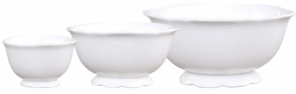 Chic Antique Set porcelánových misek Provence - set 3 ks, bílá barva, porcelán