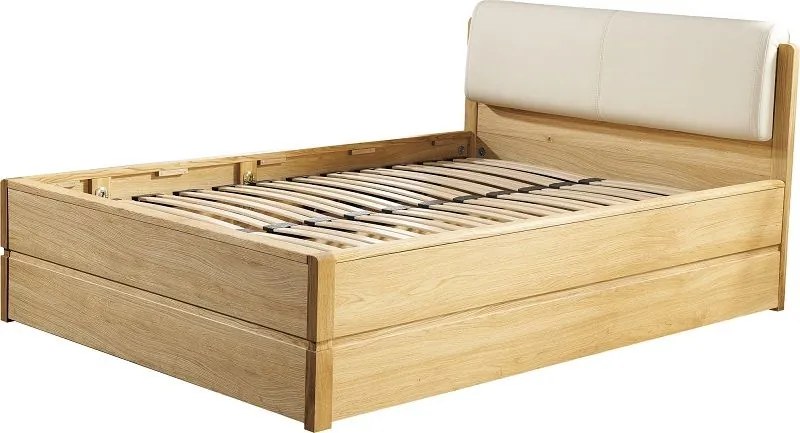 Dubová postel ATLANTA 18, 180 cm - olej dub pálený
