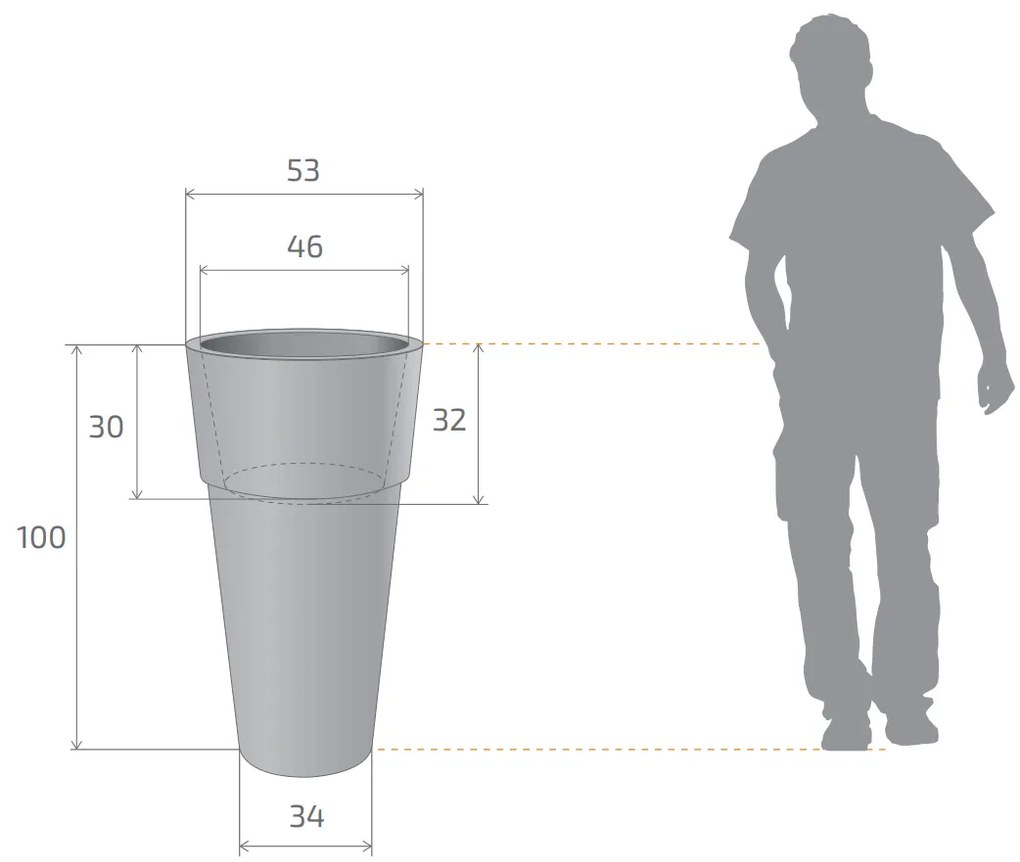 Svítící květináč KARI PL-KA100-LIGHT