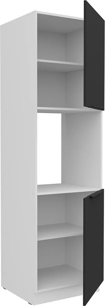 ARIA bc | vysoká skříňka 60 DP-210 2F na vestavnou troubu | 60 cm | ANTI FINGERPRINT povrch | bílá/černá