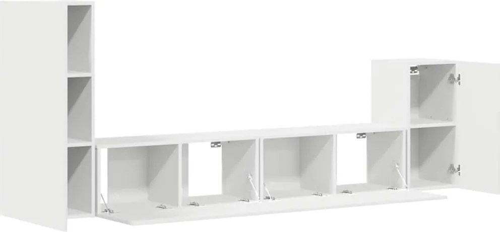 4dílný set TV skříněk bílý kompozitní dřevo 3114622