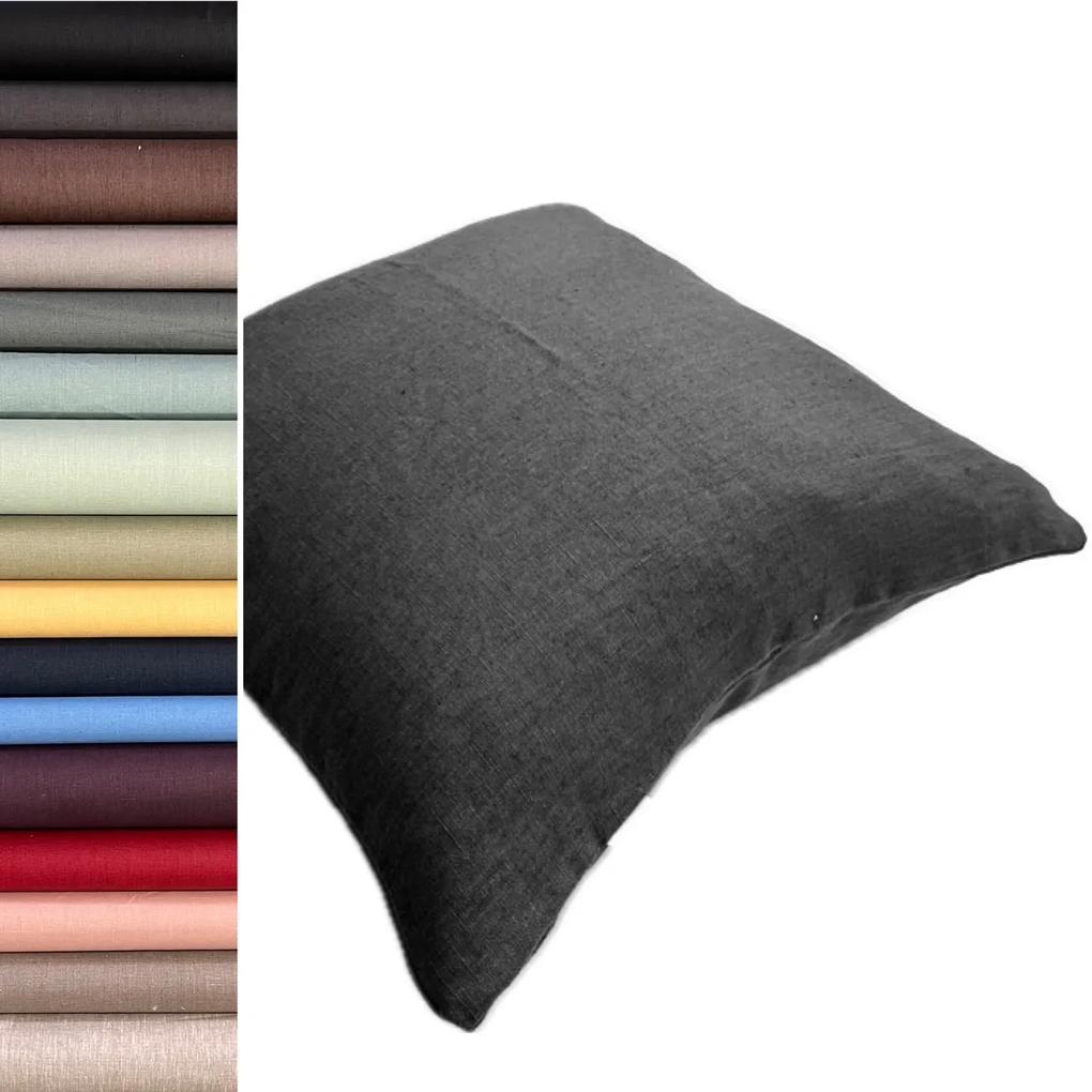 Lněný povlak na sedací polštář - voděodolný - MIX barev Len 100%, se zátěrem: Fialová (Violet), Rozměr mix: 60x60 cm