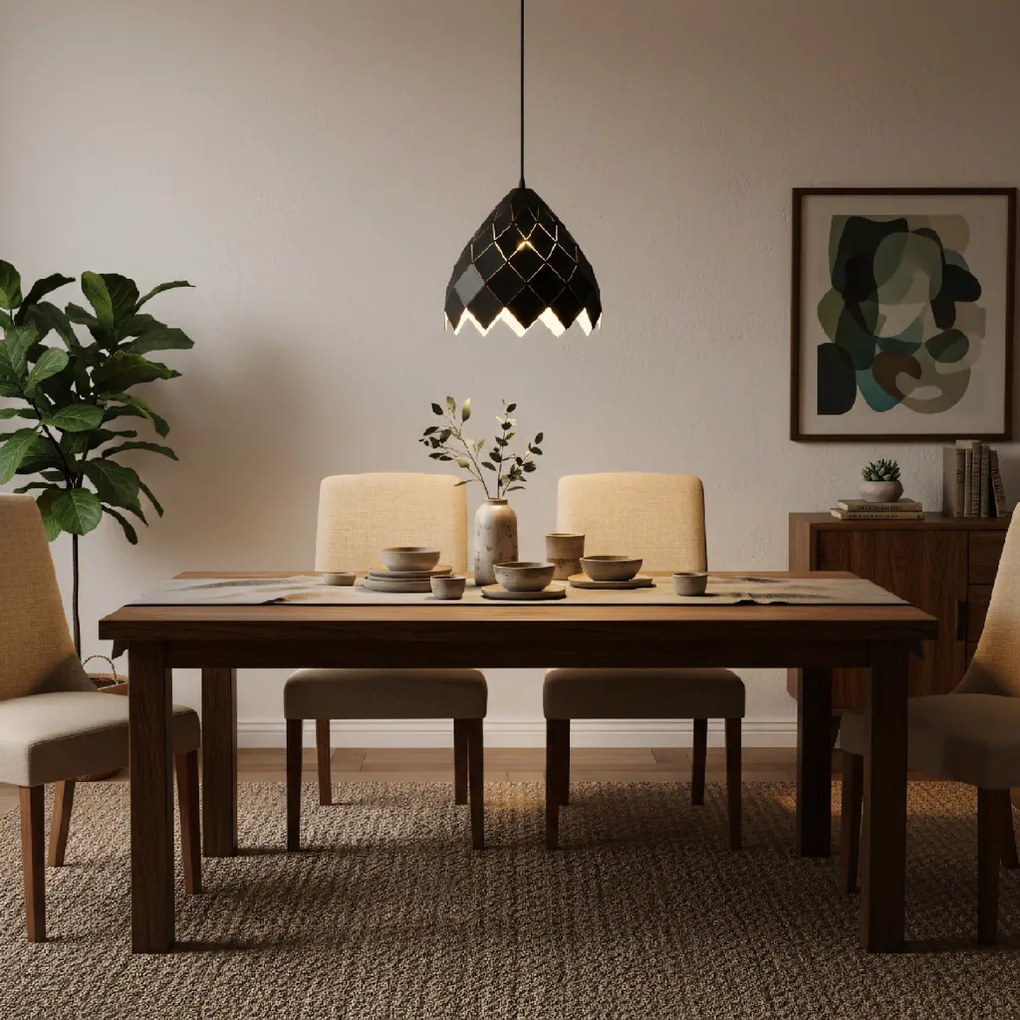 Toolight Toolight, závěsná kovová stropní lampa 1xE27 APP338-1CP, černá, OSW-05019