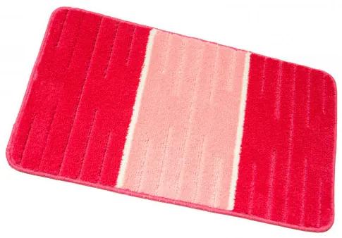 Sada koupelnových koberečků COMO růžová / krémová, pruhy