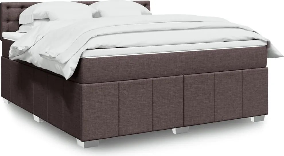 Box spring postel s matrací tmavě hnědá 180x200 cm textil 3289464
