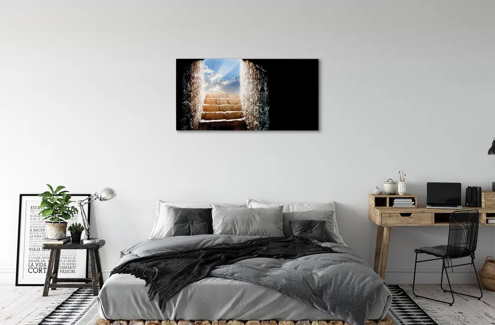 Obrazy na plátně schody slunce 100x50 cm
